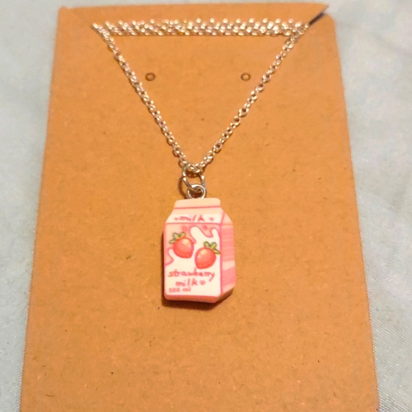 Hand Crafted | Jewelry | Strawberry Milk Necklace | Poshmark
